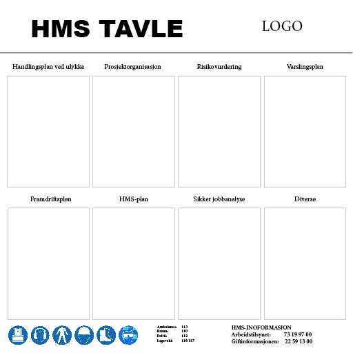 HMS tavle med ringpermholder | Inovent Reklame